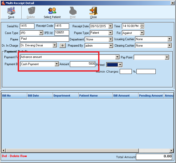 Advance Receipt – JVS Group