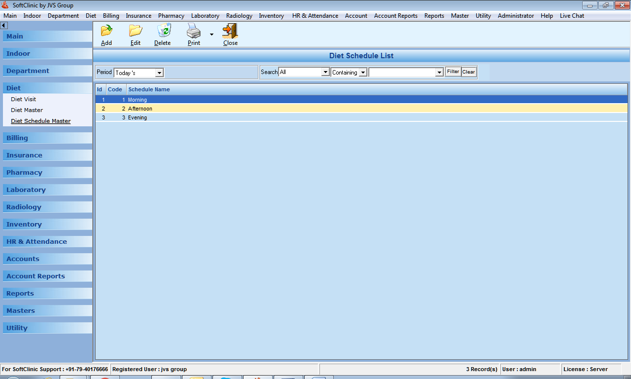 Diet Module – JVS Group